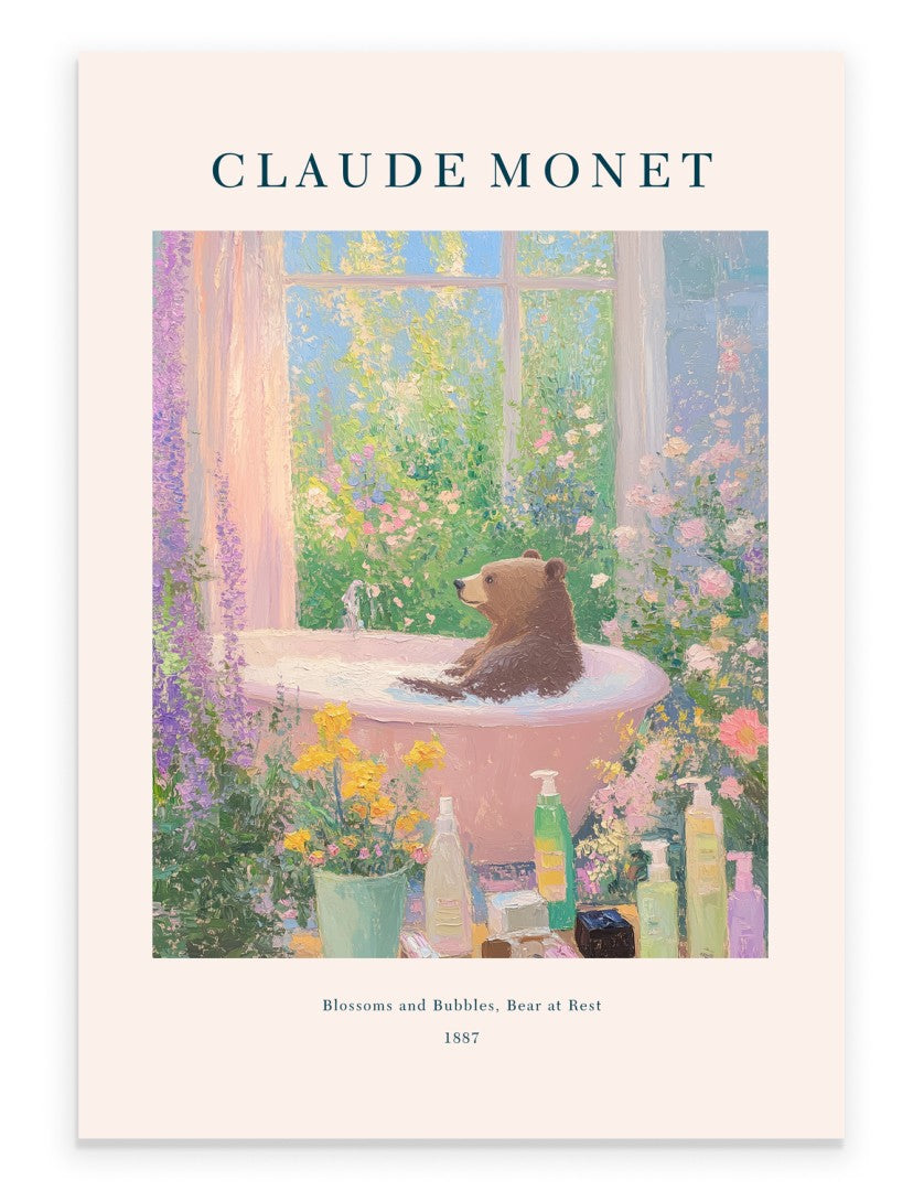 Bär in der Badewanne Kunstdruck – Monet-inspirierte Badezimmer ...